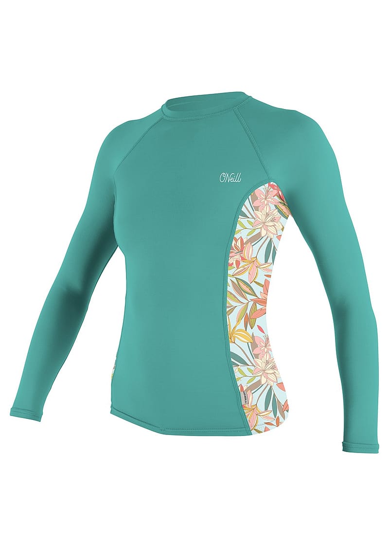 ONeill Ladies Side Print Long Sleeve Rash Vest Can